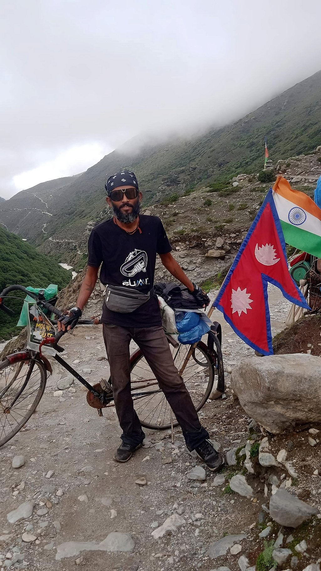 Tripura man Bapi Debnath (Neel) becomes the first Bengali to reach Everest base camp on a cycle